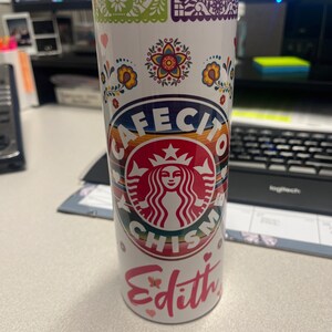 Cafecito Y Chisme 20oz Skinny Tumbler Colorful Mexican Theme - Etsy