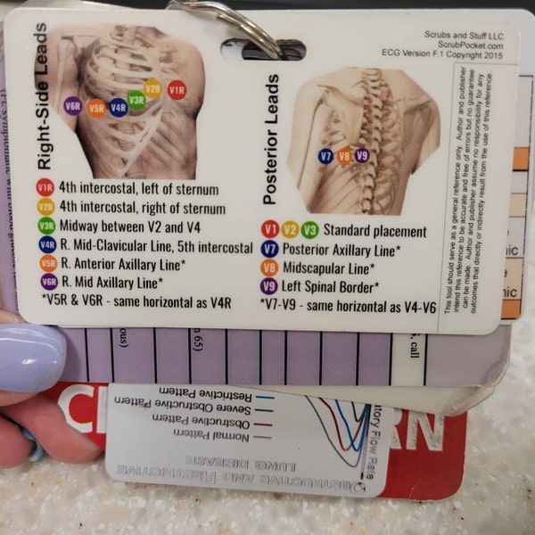EKG 12 Lead Placement Horizontal Badge Card - Etsy
