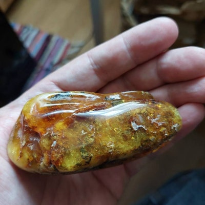 Heart Baltic Amber Pendant / Red Color Gemstone / 925 Sterling Silver ...