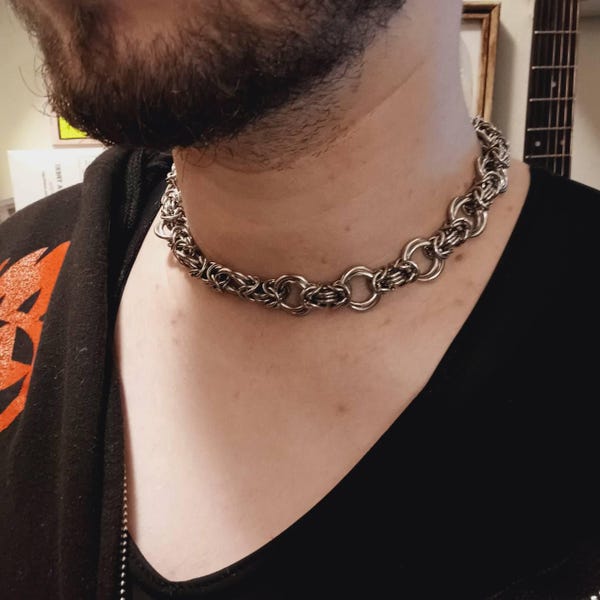 Chunky Stainless Steel Mobius-byzantine Chainmail Necklace – Gothic ...
