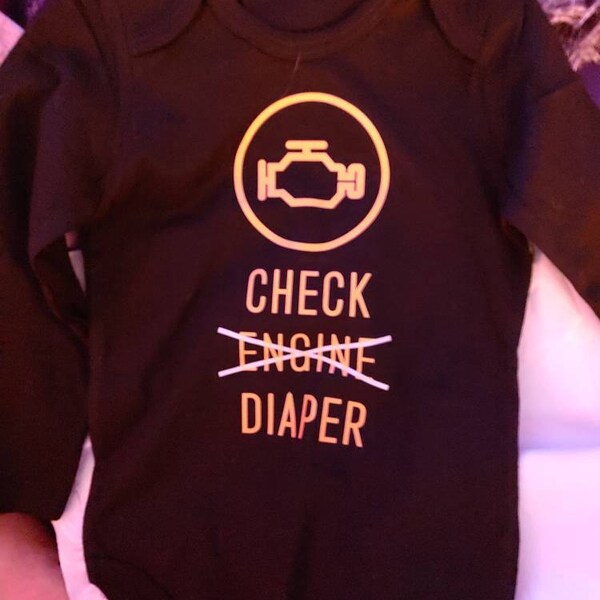 Check Engine Diaper Baby Onesie® - Funny Mechanic Bodysuit - Etsy