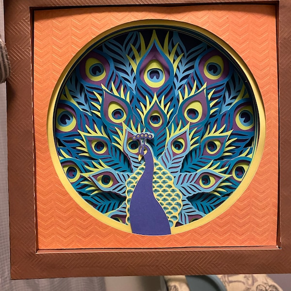 3D PEACOCK SVG - PEACOCK Shadow Box - for Cricut - for Silhouette - Etsy