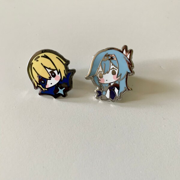 GACHA Genshin Party Chibis - Hard Enamel Pins (SET A) - Etsy