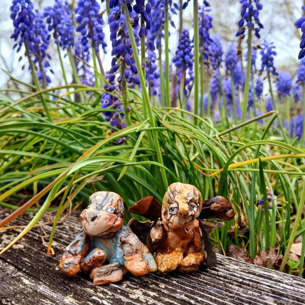 Rocklin, Handmade Rock Goblin Creature - Whimsical Stone Art. - Etsy