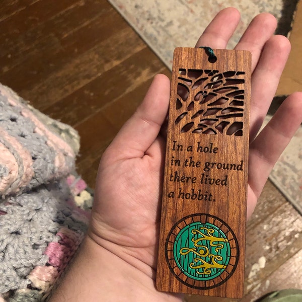 There Lived a Hobbit Wooden Bookmark - Etsy
