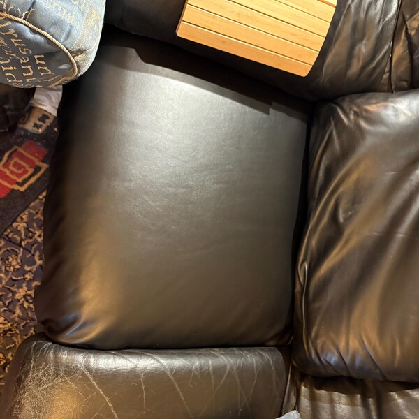 BLACK SMOOTH Leather Hide, Semi Glossy Slightly Wrinkled Nappa Calfskin ...