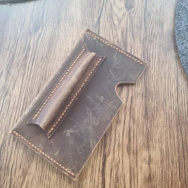 Leather Sleeve for Field Notes Pocket Size / Distressed Leather Field ...