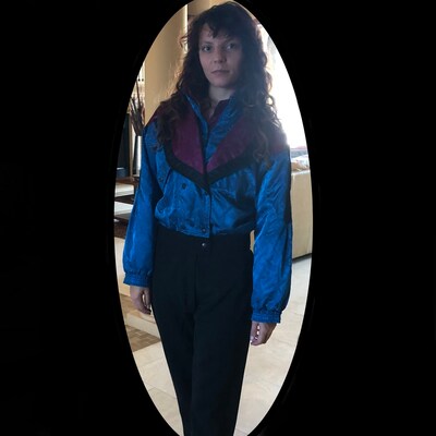 Vintage 70s-80s Weathervane Petites Long Sleeve Collared Geometric ...