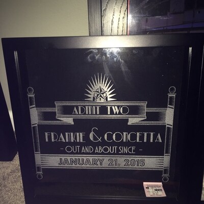 Personalized Ticket Shadow Box, Personalized Ticket Collection Box ...