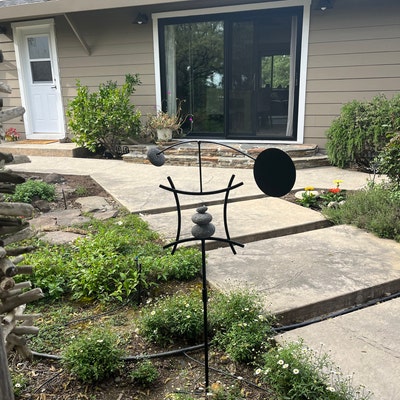 Garden Art Kinetic Wind Sculpture Large Yard Art Metal Garden Decor ...