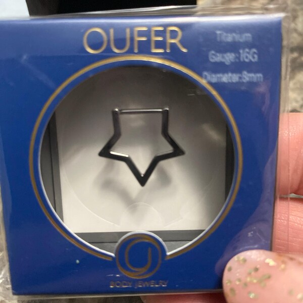 16G/14G Implant Titanium Star Clicker Septum Ring/silver Septum ...