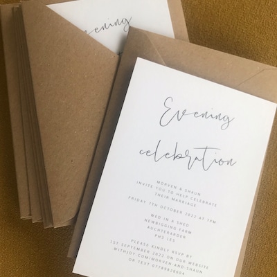 Evening Invites Wedding, Evening Guest Invites, Evening Wedding ...