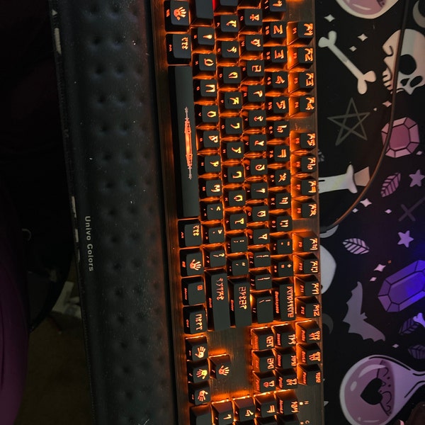 Daedric Font Backlit Keycap Set (top Print Only or Top and Front Side ...