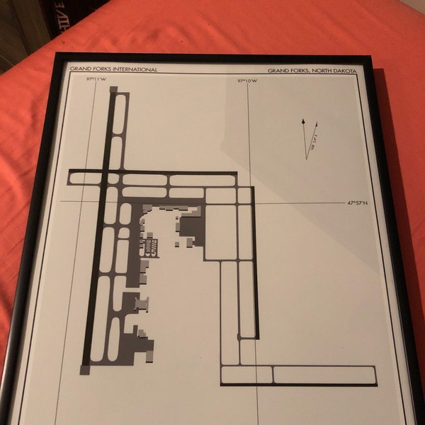 Paine Field Art Print, PAE Airport Map Poster, Aviation Decor, Seattle ...