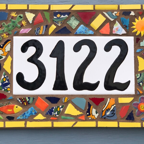 Custom Mosaic Ceramic Tile House Numbers. Custom Made to Order. Can Say ...