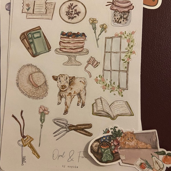 Cottage Core Sticker Sheet - Etsy