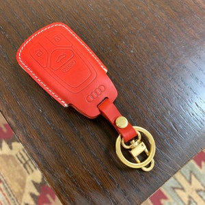 Audi Series AD-02-4B Key Fob Cover Leather Case A4 Q7 Q5 TT A3 A6 SQ5 ...