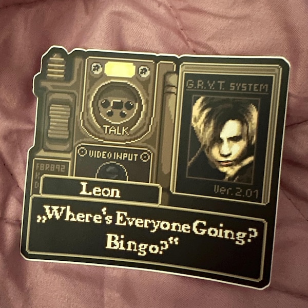 Resident Evil 4 Sticker, Leon Kennedy Sticker, Pixel Art Sticker ...