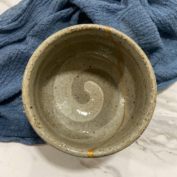 Vintage Genuine Kintsugi Chawan, Food Safe 24k Gold, Raku Ware Matcha ...