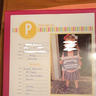 School Memories Keepsake Book Personalized Scrapbook Pages First Day of ...