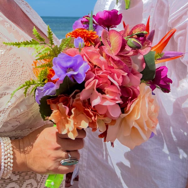 Bird of Paradise Bouquet and Boutonniere Silk Set / Tropical Prom ...