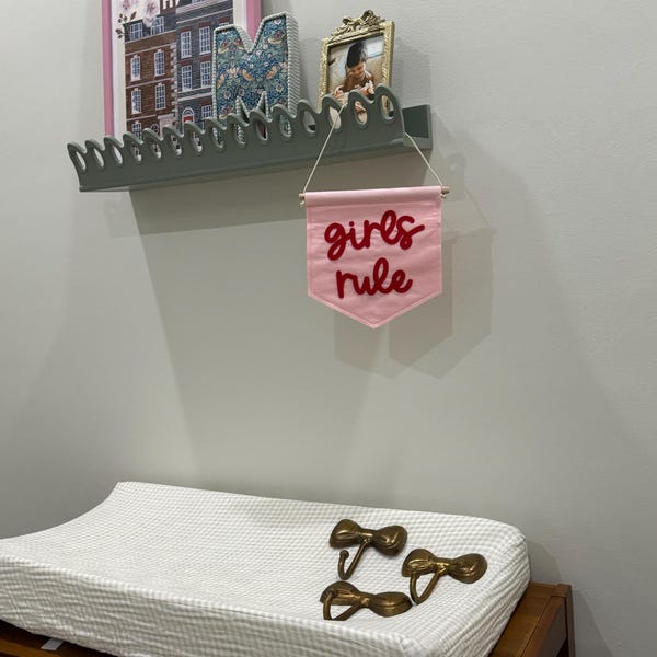 Girls Rule Mini Felt Nursery Wall Banner Girls Bedroom Decor - Etsy