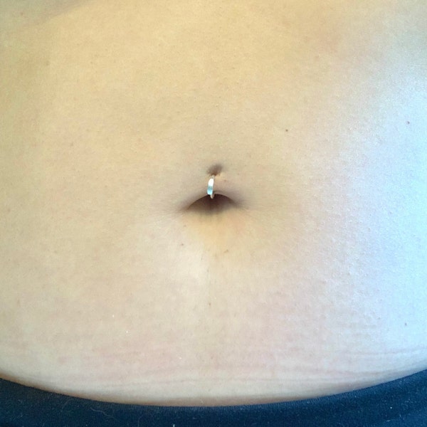 Navel Ring, Sterling Silver Navel Ring, 14, 16 18, 19, 20 Gauge ...