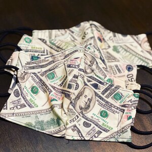 Multi Dollar Money Print Fabric on Four Way Stretch Poly Spandex Fabric ...