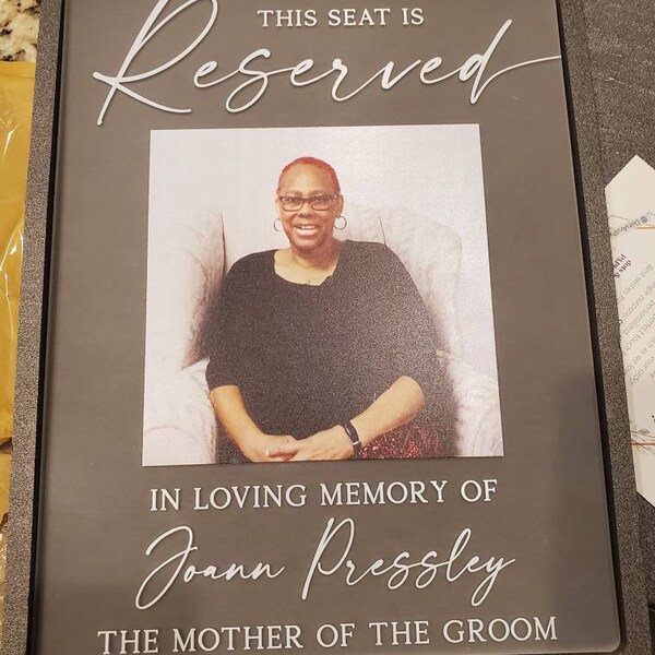 Reserved Memorial Sign, Personalized Memorial Plaque, in Loving Memory ...