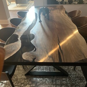 Walnut Round Epoxy Game Table Walnut Epoxy Gamble Table - Etsy