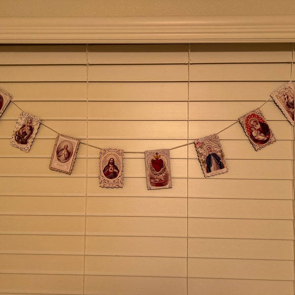 Holy Cards Garland - Vintage Style, Completely Handmade - Etsy
