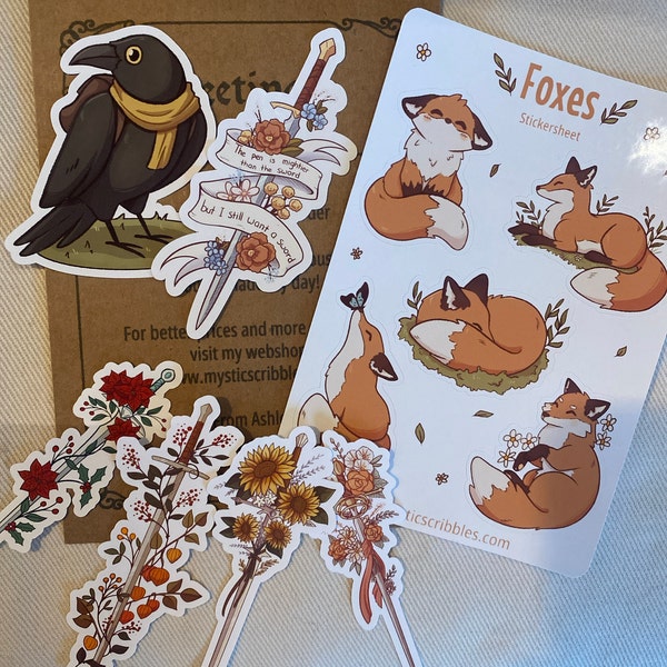 Cute Fox Stickers Stationery Stickers Animal Stickers Journal Stickers ...