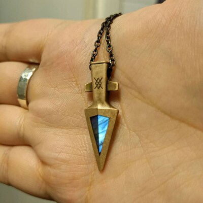 Petrified Wood Shield Necklace. Mens Silver Pendant. Warrior - Etsy