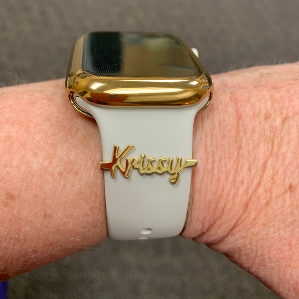 Personalized Apple Watch Name Charms, Trendy Watch Accessories, Rose ...