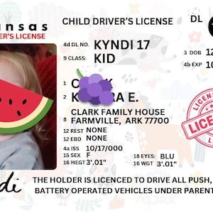 Drivers License Editable Template | Kids Play Driver License | Editable ...