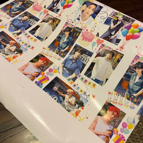 Kpop Wrapping Paper, Enhypen OT7 Birthday Wrapping Paper, Kpop Gift ...