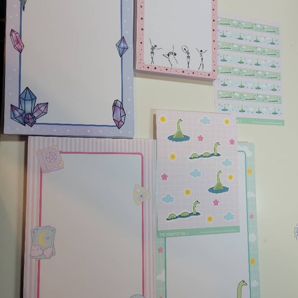 Pink Skeleton Tear Away Notepad| Gothic Notepad| Skeleton Ballet Note ...