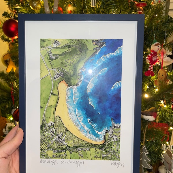 Doe Castle, Co Donegal, Illustrated Aerial Map Print - Etsy