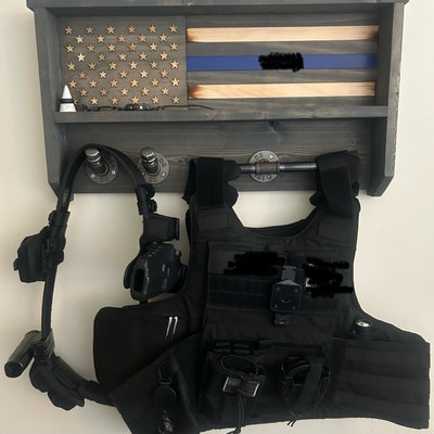 Rustic, Coat Rack, Duty/gear Rack, Wooden, American Flag subdued Colors ...