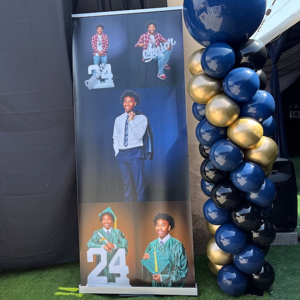 Custom Birthday Retractable Banner Stand INCLUDED With Full Color Print ...