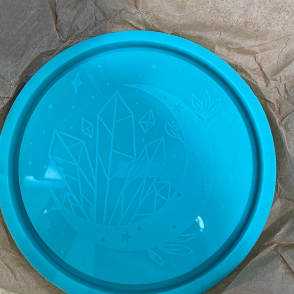 Crystal Moon Tray Silicone Mold 6 Inch Crescent Moon Base 1/8in+ Rim 1 ...