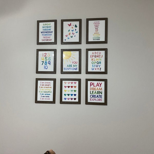 Months and Days of the Week Playroom Wall Art Educational Home School ...