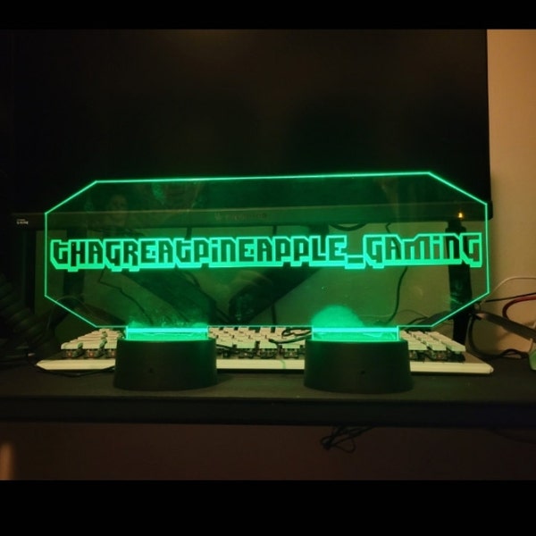 Personalized XL Gamertag Light Sign , Custom Gamer Tag Sign ...