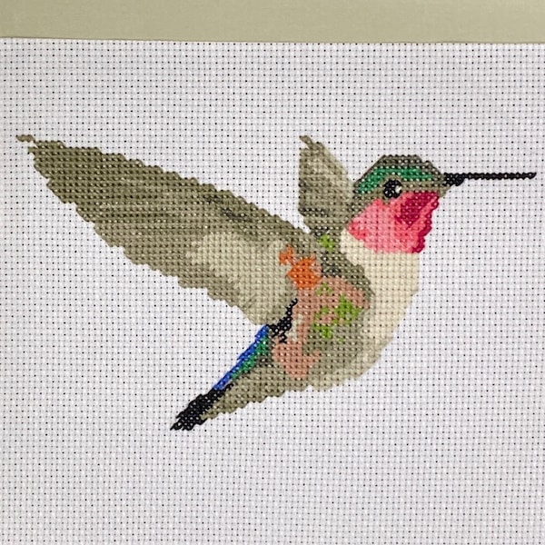 Hummingbird Cross Stitch Pattern, Bird, Pollinator, Flying, Flight ...