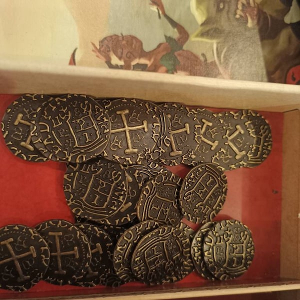 Small Antique Gold Metal Coins, 20mm, for Pirate Chest or Board Game - Etsy