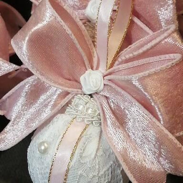 Tree Bow, Christmas Tree Bow, Pink Tree Bow, Pink Christmas Decor, Pink ...