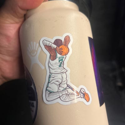 Christian Mccaffrey Celebration Glossy Sticker 3, Water Resistant ...