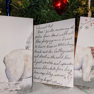 Hello Winter Polar Bear Christmas Holiday Cards 12 Metallic Envelopes ...