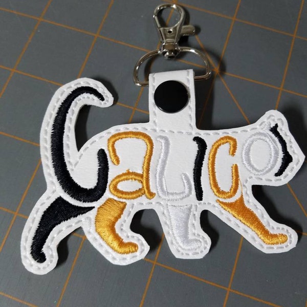 Embroidery Design Digitized Calico Cat Keychain 4 X 4 - Etsy
