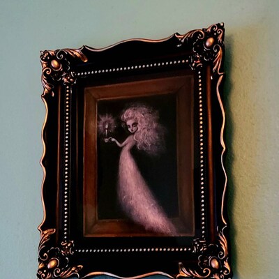 BIRDY Smoking Gothic Pin up Big Eye Punk Tattooed Girl Stretched CANVAS ...